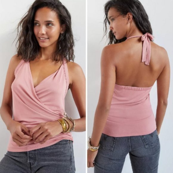 Anthropologie | Tops | Nwt Anthropologie Tadita Surplice Halter Top M ...